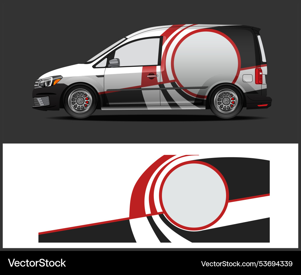 Car wrap decal vinyl sticker design Royalty Free Vector