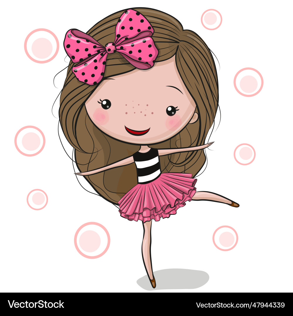 Cartoon dancing girl on a white background Vector Image
