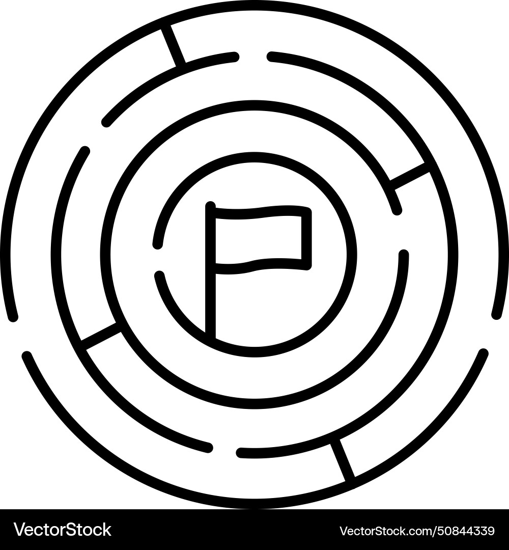 Challenge icons of a round labyrinth Royalty Free Vector