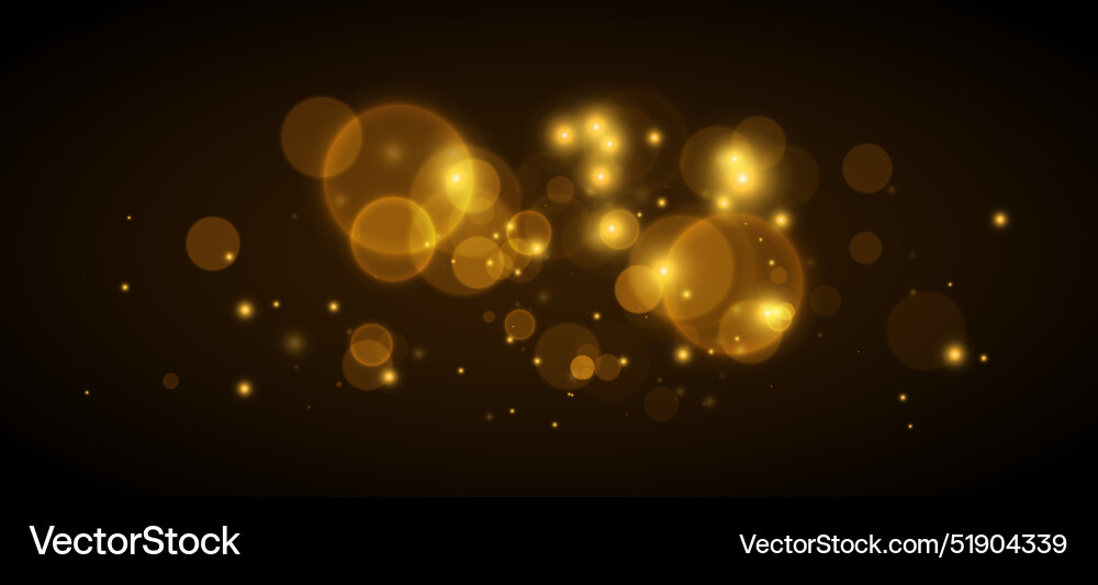 Golden glowing lights effects Royalty Free Vector Image