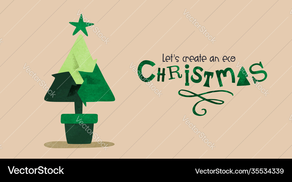 Green christmas pine tree recycle symbol concept Vector Image