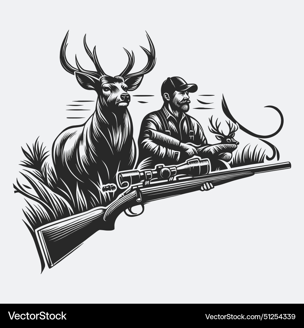 Hunting life svg silhouette file Royalty Free Vector Image