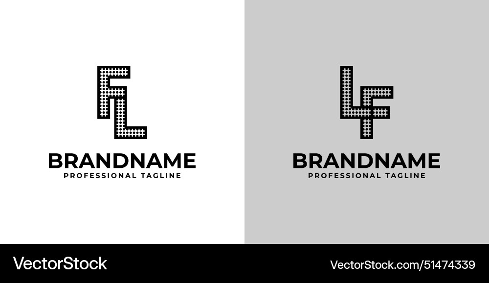 Letters fl and lf dot monogram logo suitable Vector Image