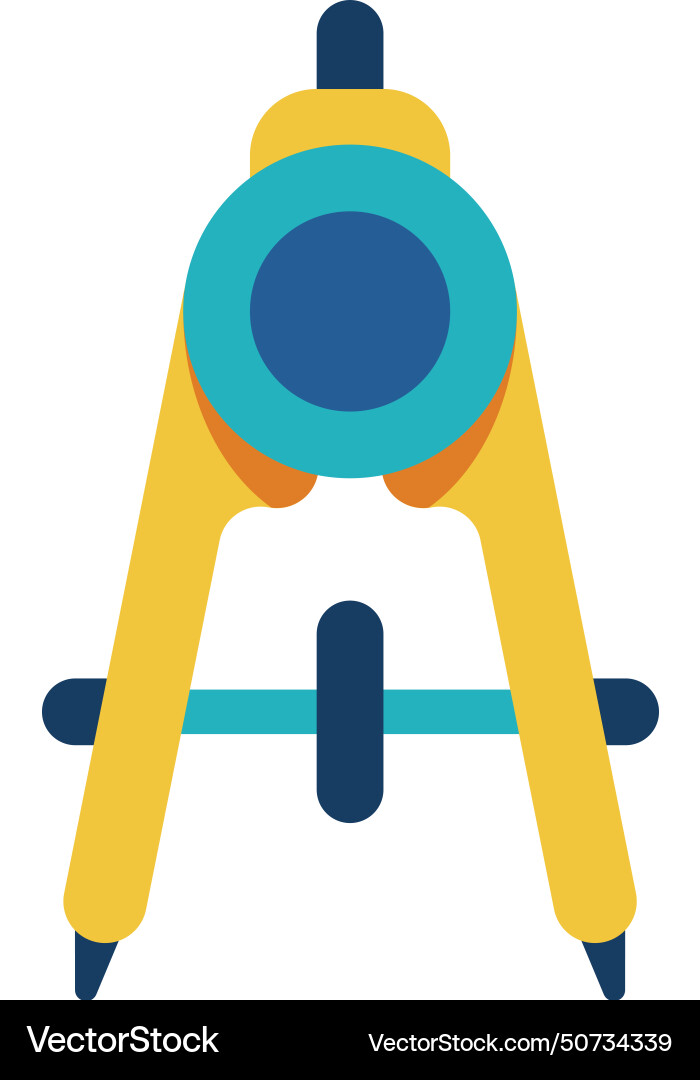 Math compass flat icon color school supply Vector Image