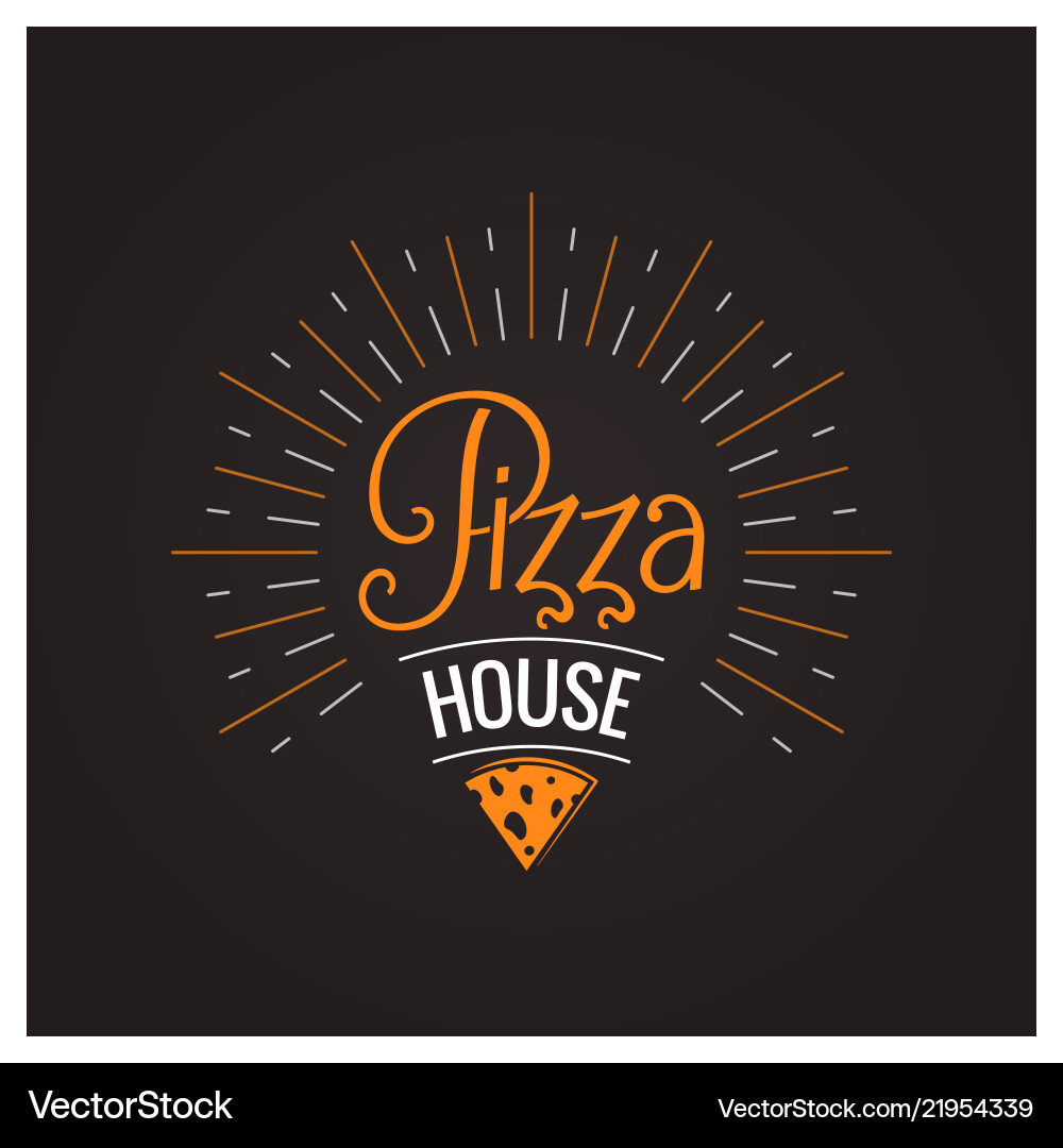 Pizza cheese hot logo on black background Vector Image