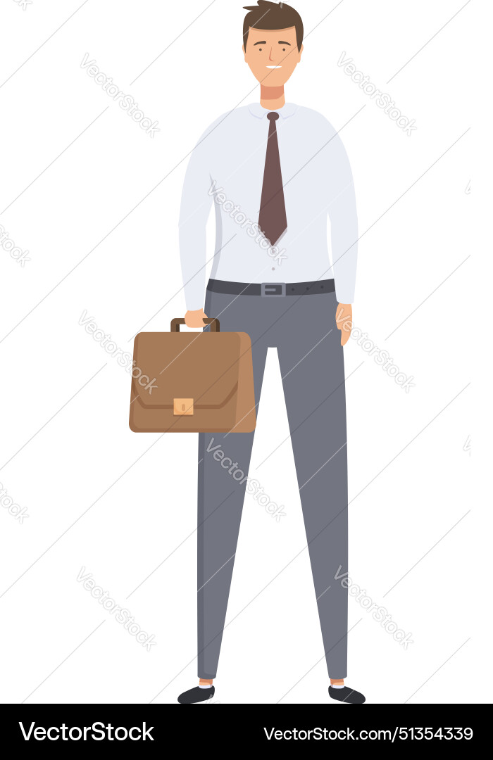 Professional businessman standing with briefcase Vector Image