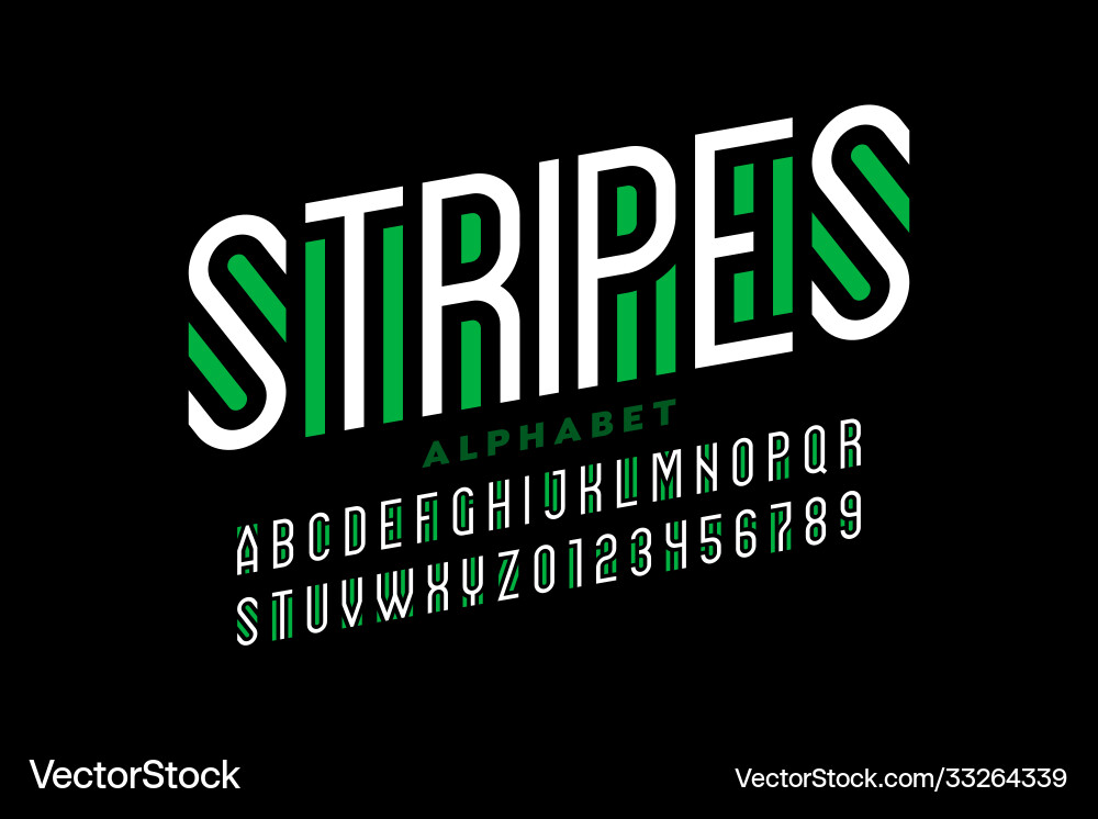 Striped style font Royalty Free Vector Image - VectorStock