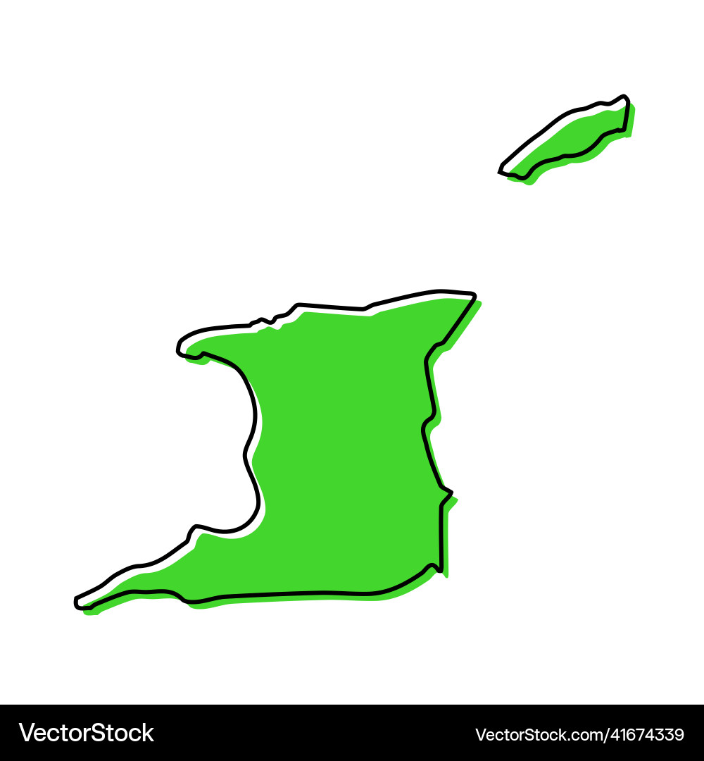 Trinidad and Tobago Outline Map – Royalty-Free Vector | VectorStock