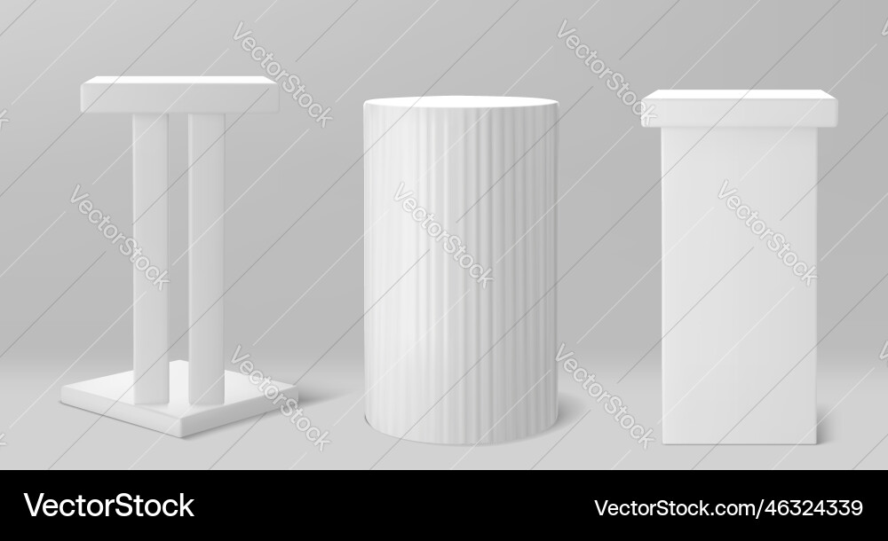 White 3d pillar podium column platform Royalty Free Vector