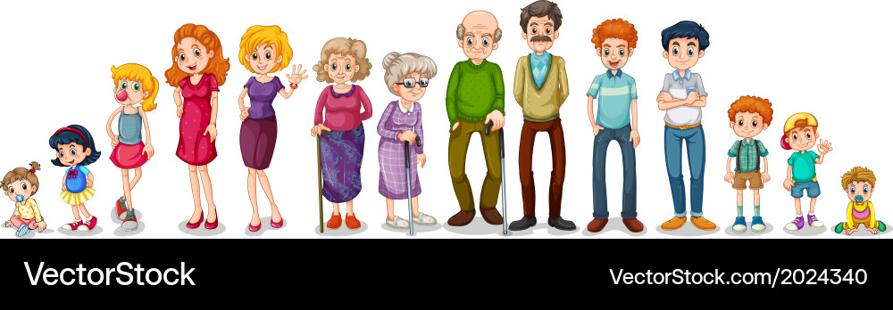 A big extended family Royalty Free Vector Image