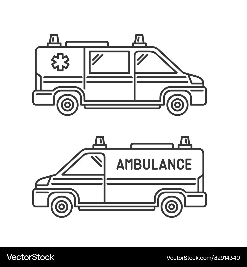 Ambulance emergency car set on white background Vector Image