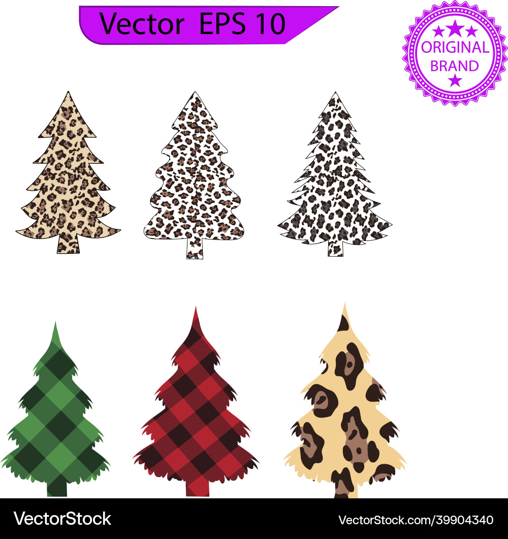 Buffalo Plaid Christmas Tree Clip Art Royalty Free Vector