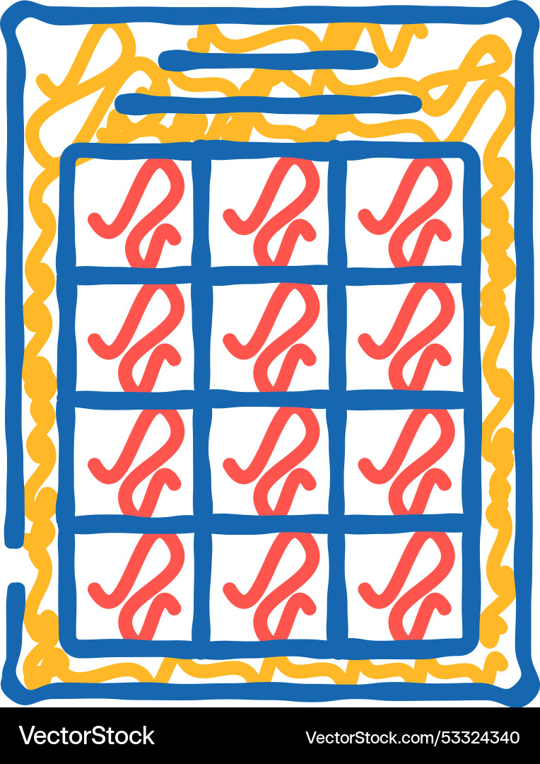Calendar grid list icon doodle Royalty Free Vector Image
