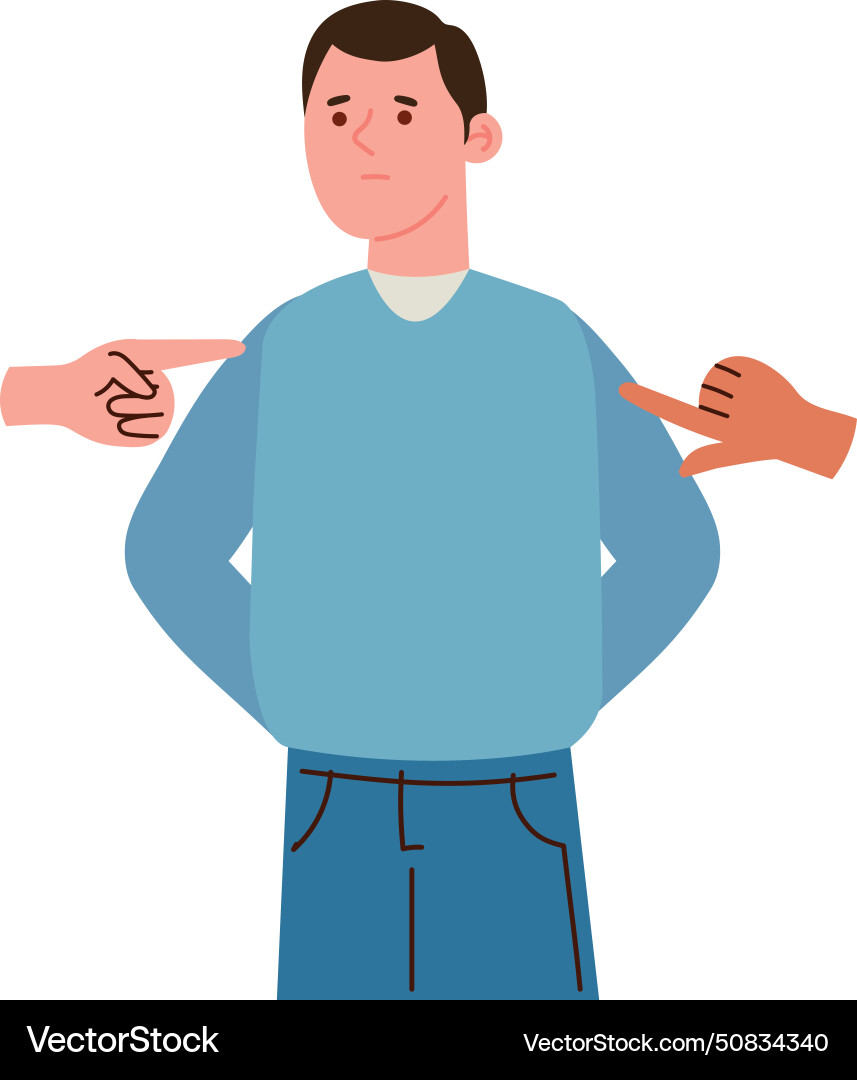 Discrimination scene with man Royalty Free Vector Image