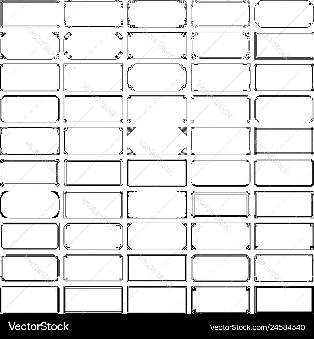 Fifty rectangle frames set 1 Royalty Free Vector Image