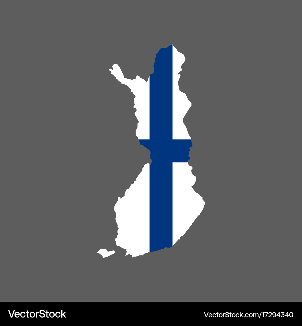 Finland flag and map Royalty Free Vector Image