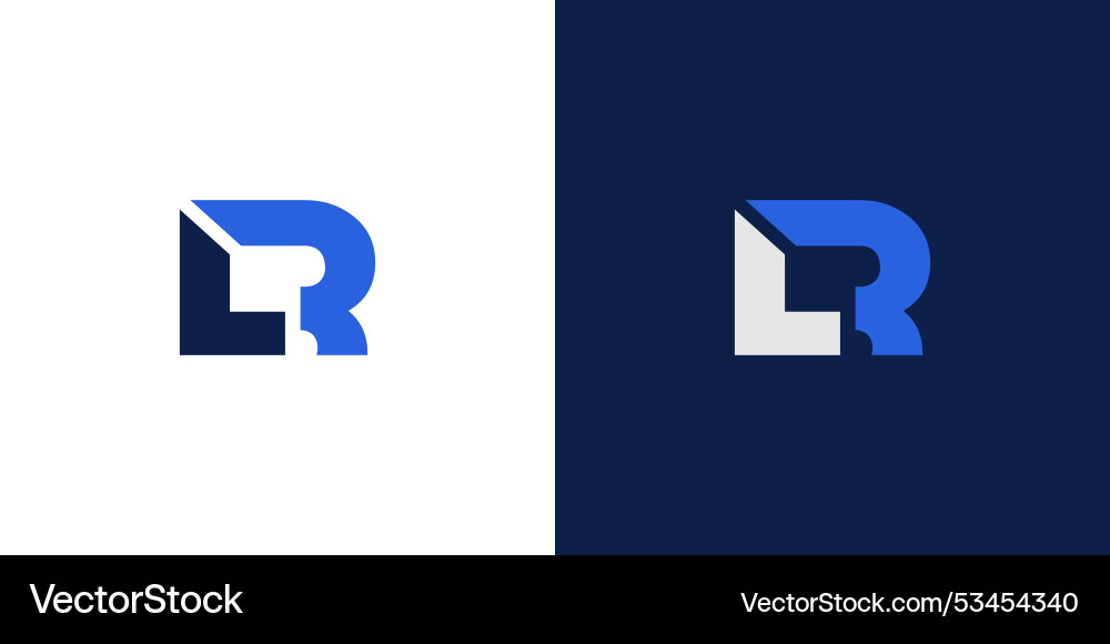 Modern and bold lr logo design Royalty Free Vector Image