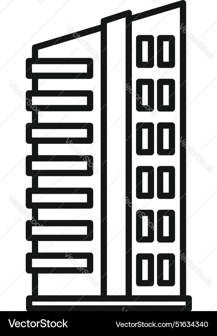 Modern building facade with windows representing Vector Image