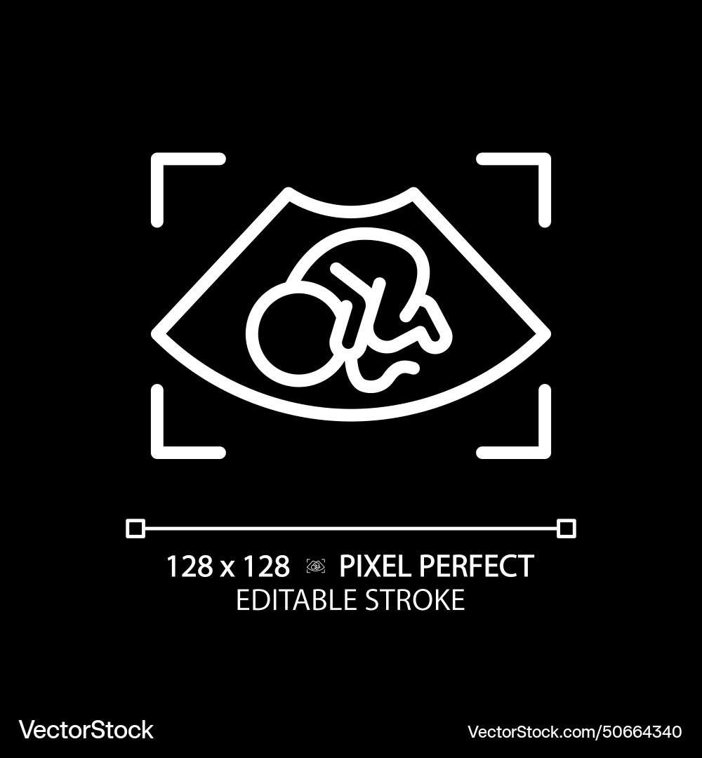 Prenatal ultrasound white linear icon for dark Vector Image