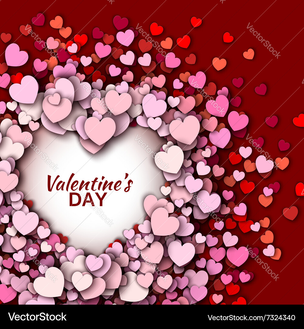 Red hearts round frame Royalty Free Vector Image