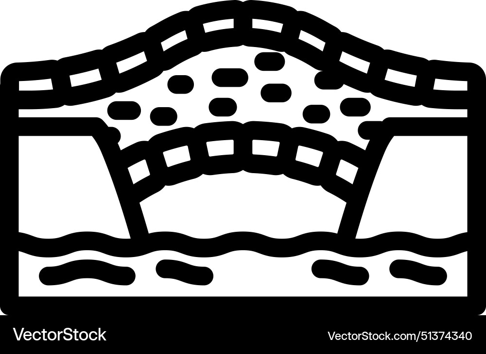 Stone bridge line icon Royalty Free Vector Image
