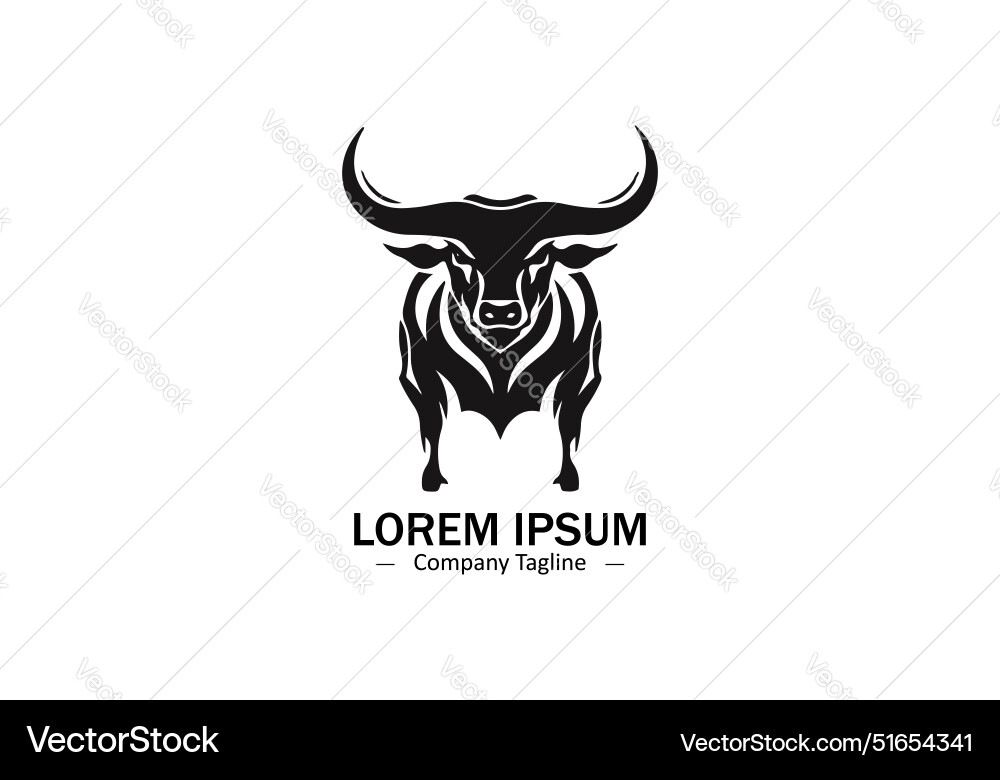 A aggressive bull or cow logo silhouette Vector Image