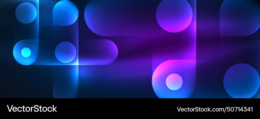 Abstract design pulsates with neon glowing light Vector Image