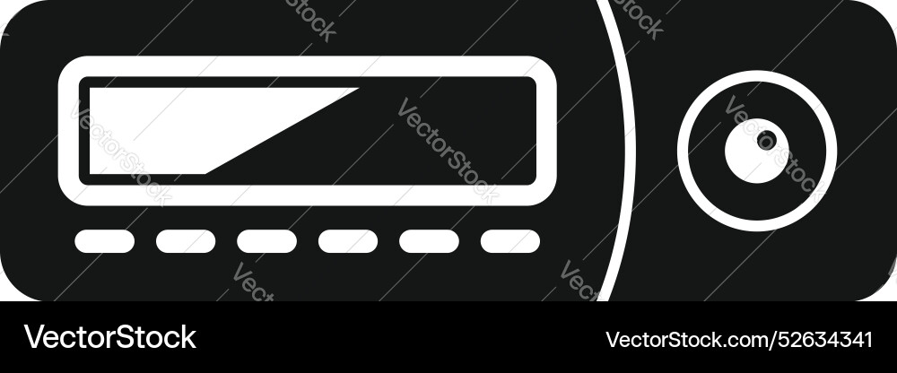 Car radio playing music while driving at night Vector Image