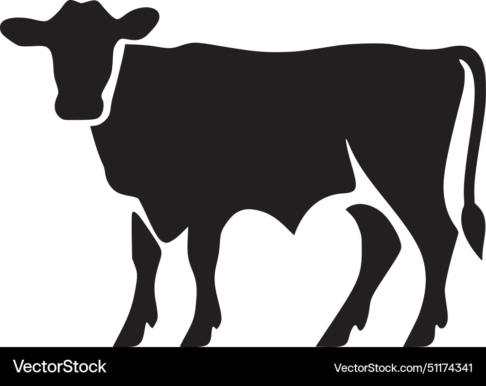 Cow - minimalist and flat logo Royalty Free Vector Image