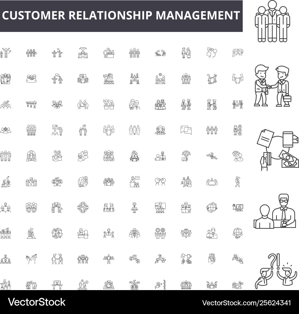 Customer Relationship Management Icons Royalty Free Vector
