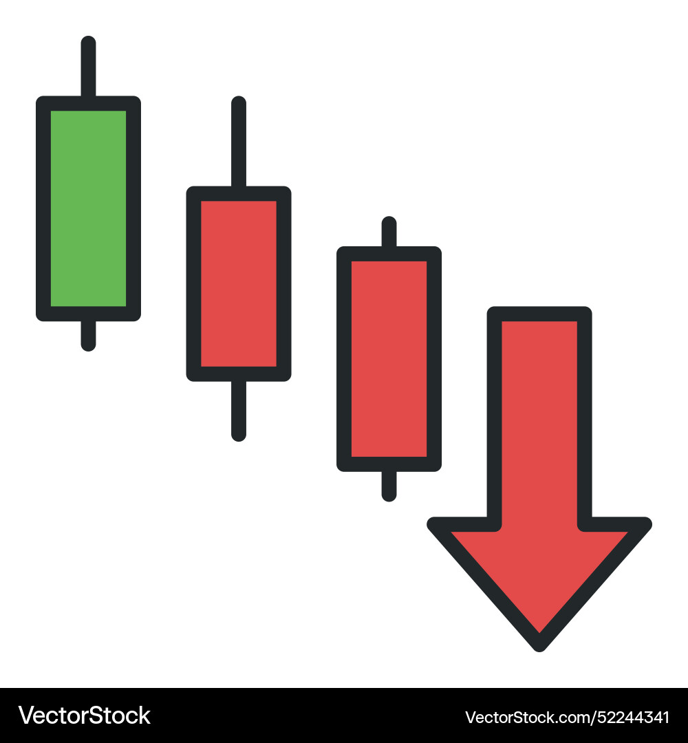 Downtrend candlestick chart financial charts Vector Image