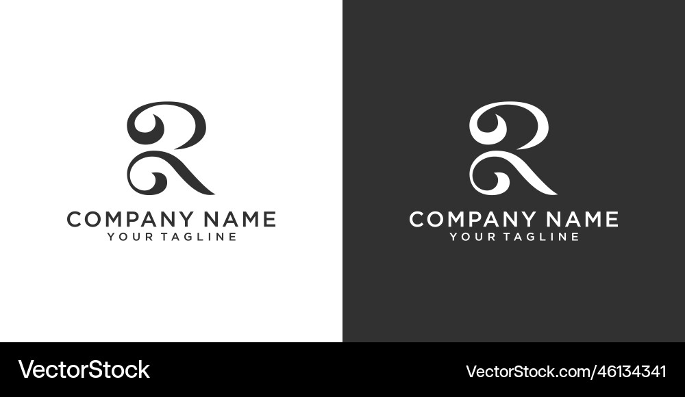 Elegant R Initial Monogram Logo Royalty Free Vector Image