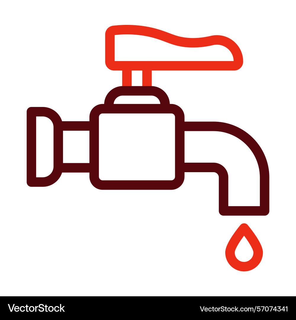 Faucet thick line two color icons for personal Vector Image