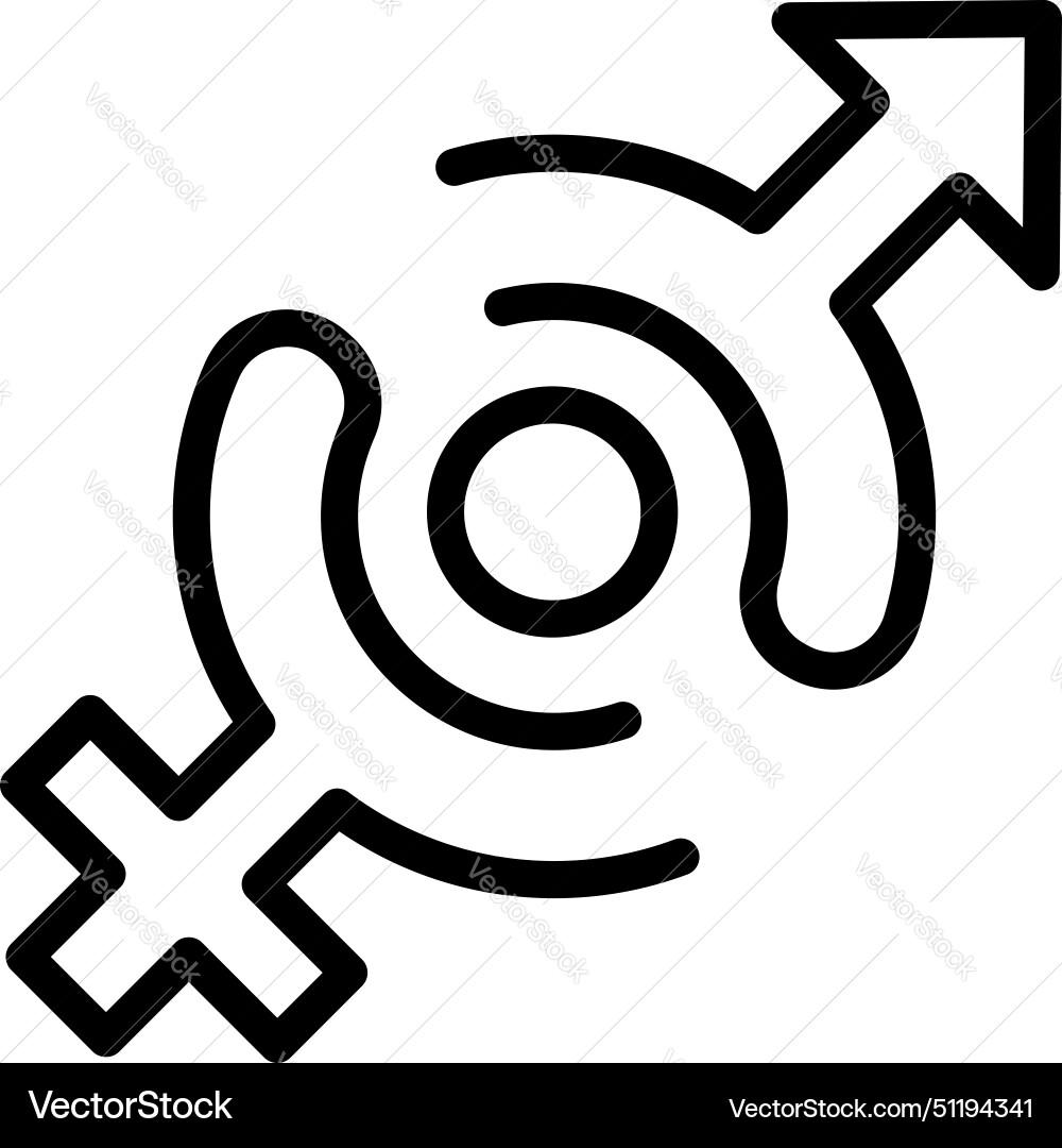 Gender bias icon outline human rights Royalty Free Vector