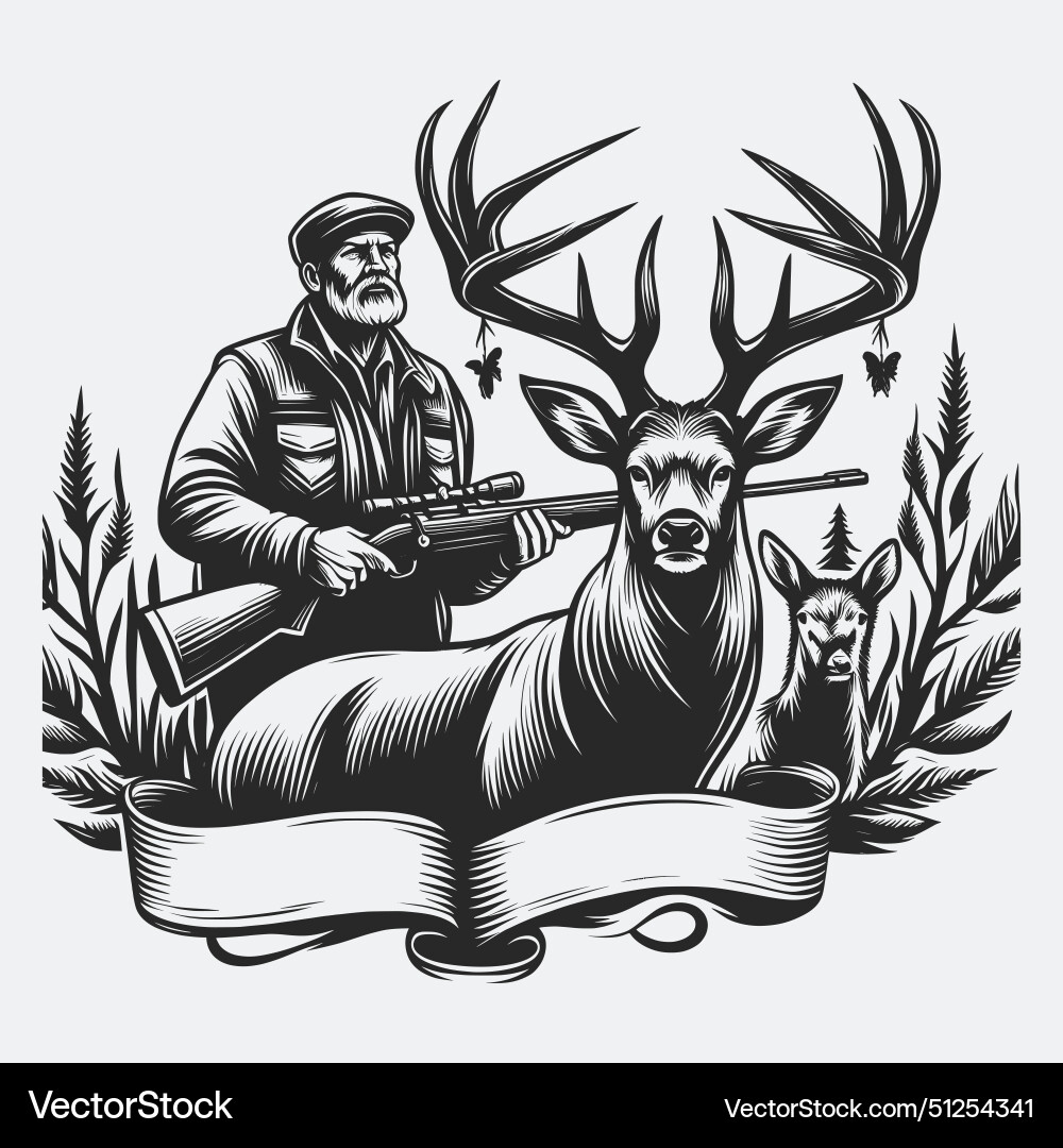 Hunting life svg silhouette file Royalty Free Vector Image