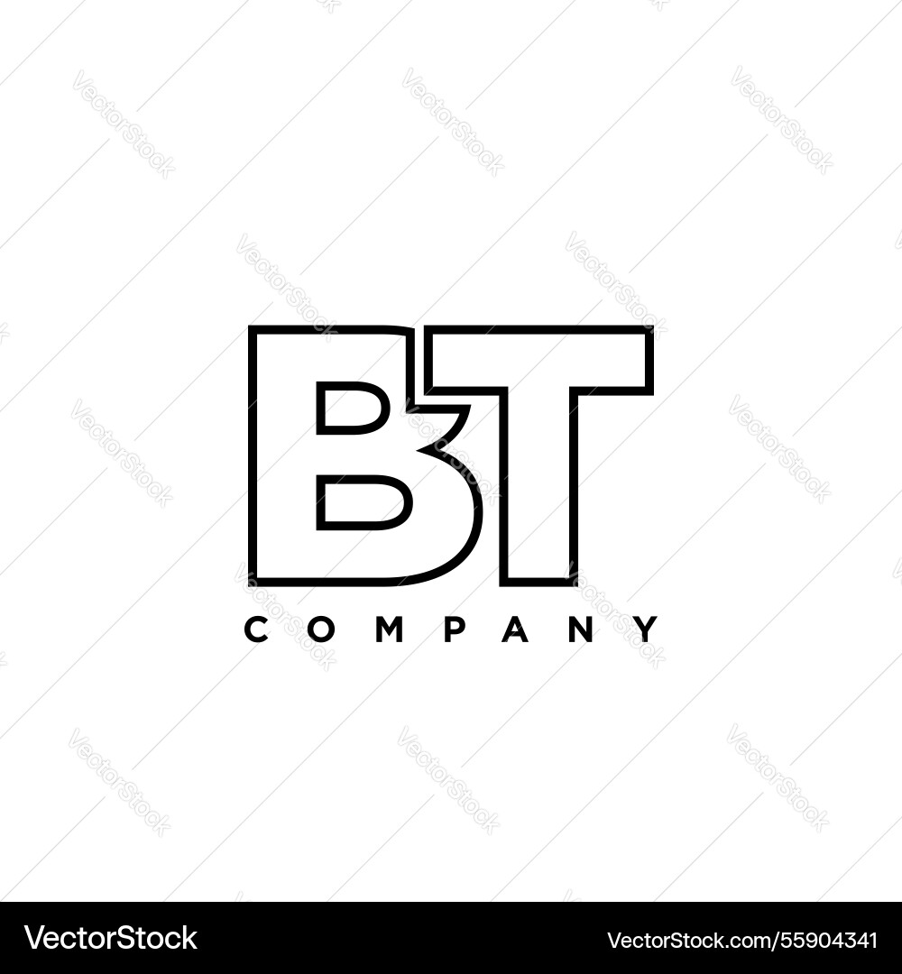Letter b and t bt logo design template minimal Vector Image