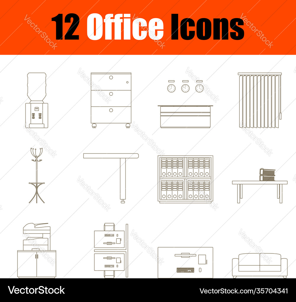 Office icon set Royalty Free Vector Image - VectorStock