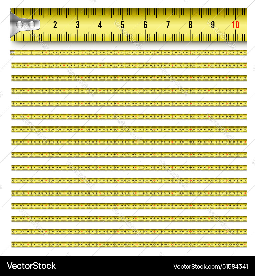 Realistic metal measuring with the markings Vector Image
