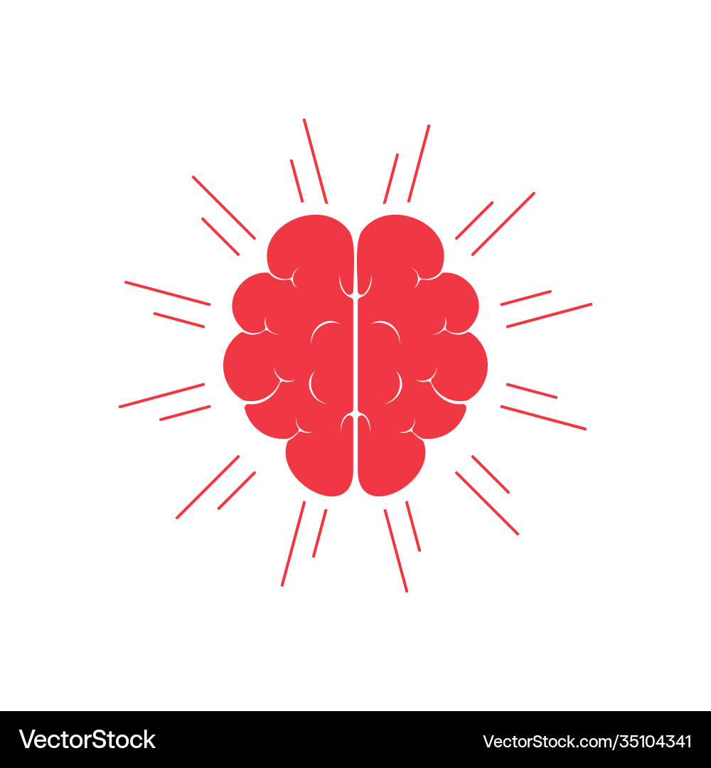 Shine brain symbol logo Royalty Free Vector Image