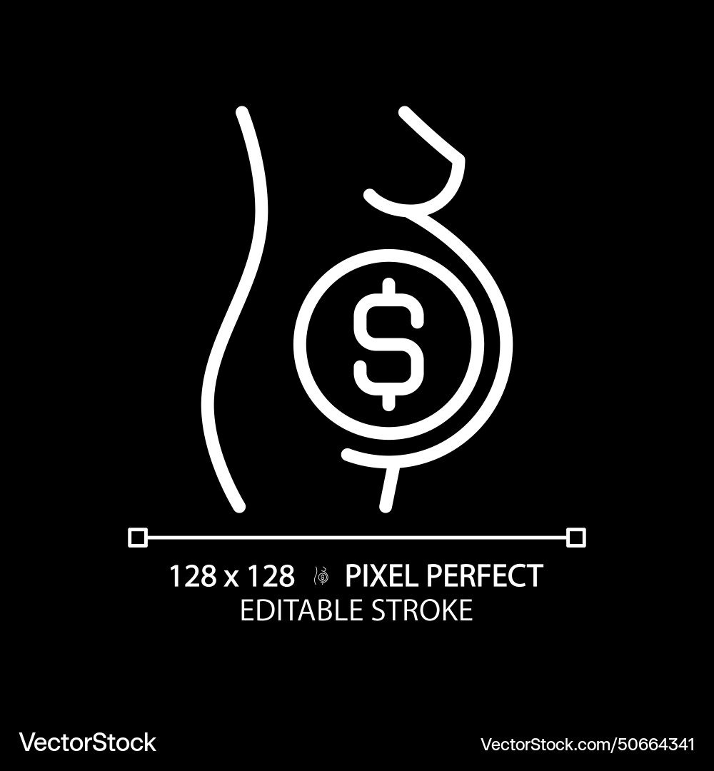Surrogate pregnant woman white linear icon Vector Image