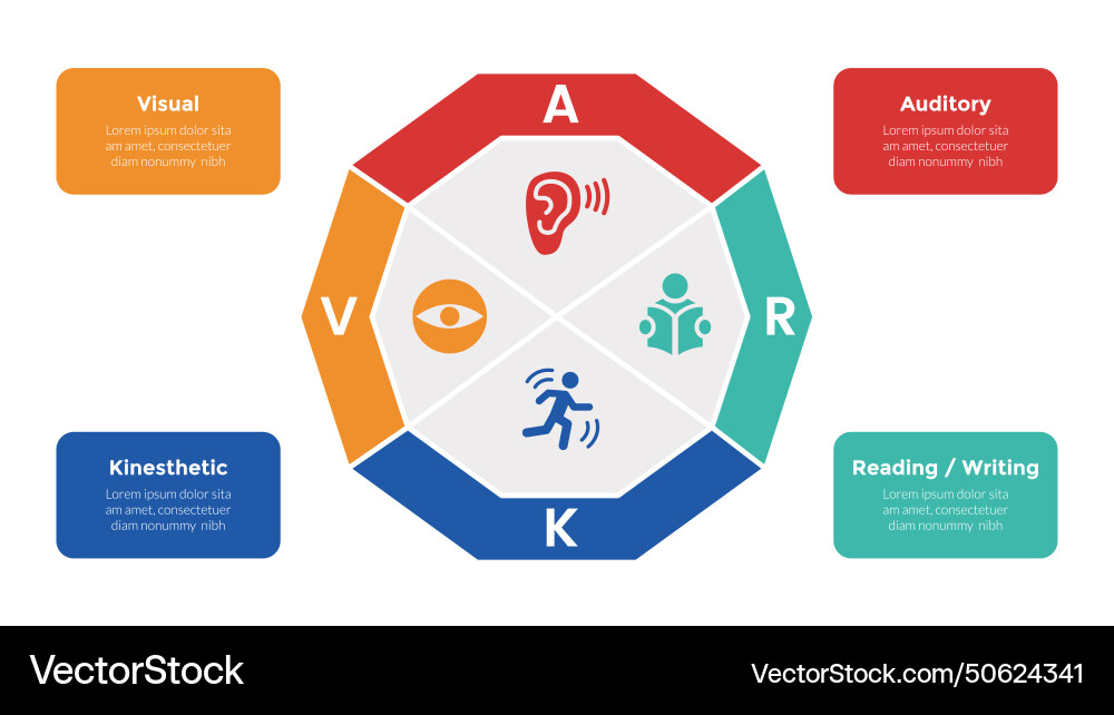Vark learning styles infographics template Vector Image