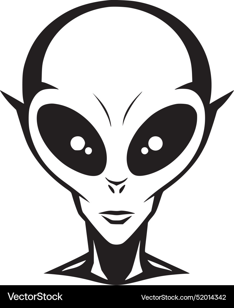 Alien - black and white isolated icon Royalty Free Vector