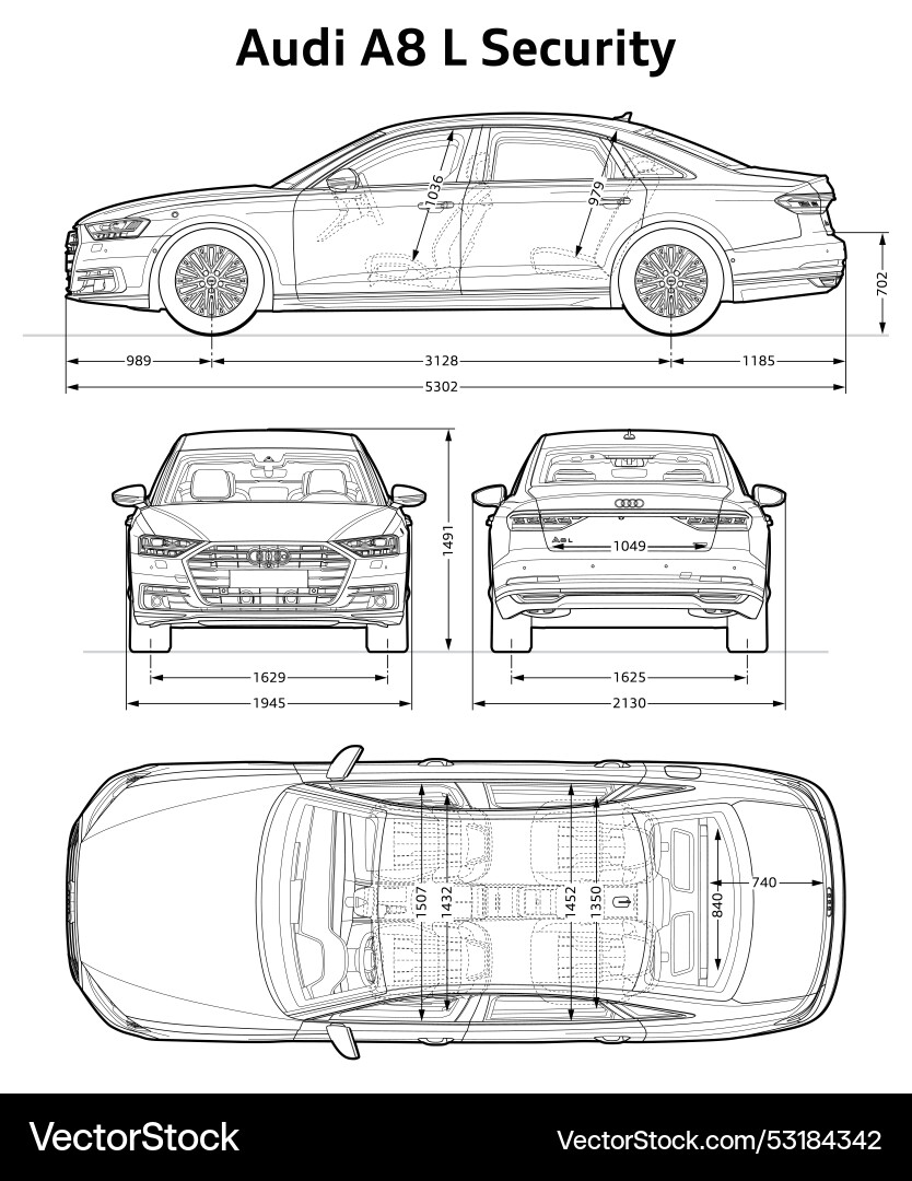 Audi a8 l security 2021 Royalty Free Vector Image