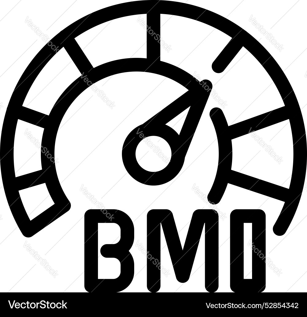 Bmi gauge measuring body mass index icon Vector Image
