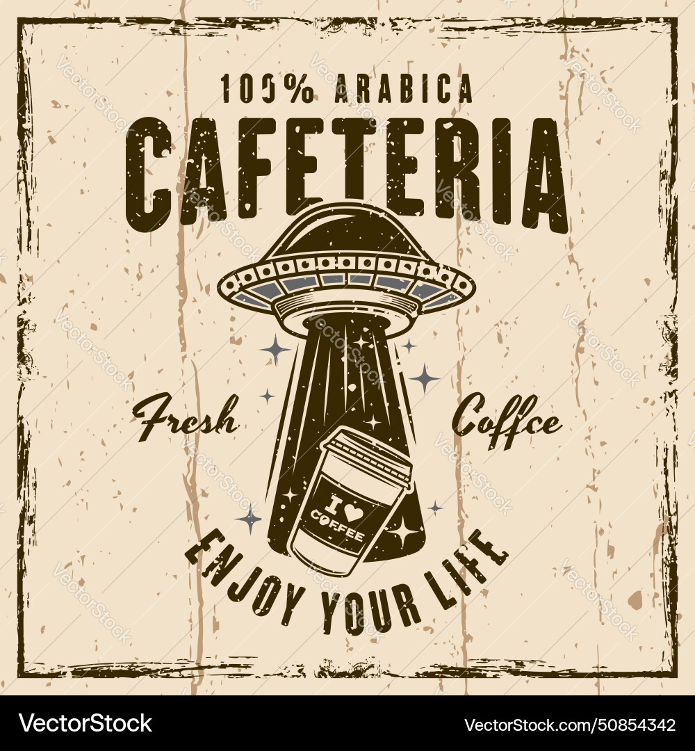 Cafeteria emblem logo badge or label Royalty Free Vector