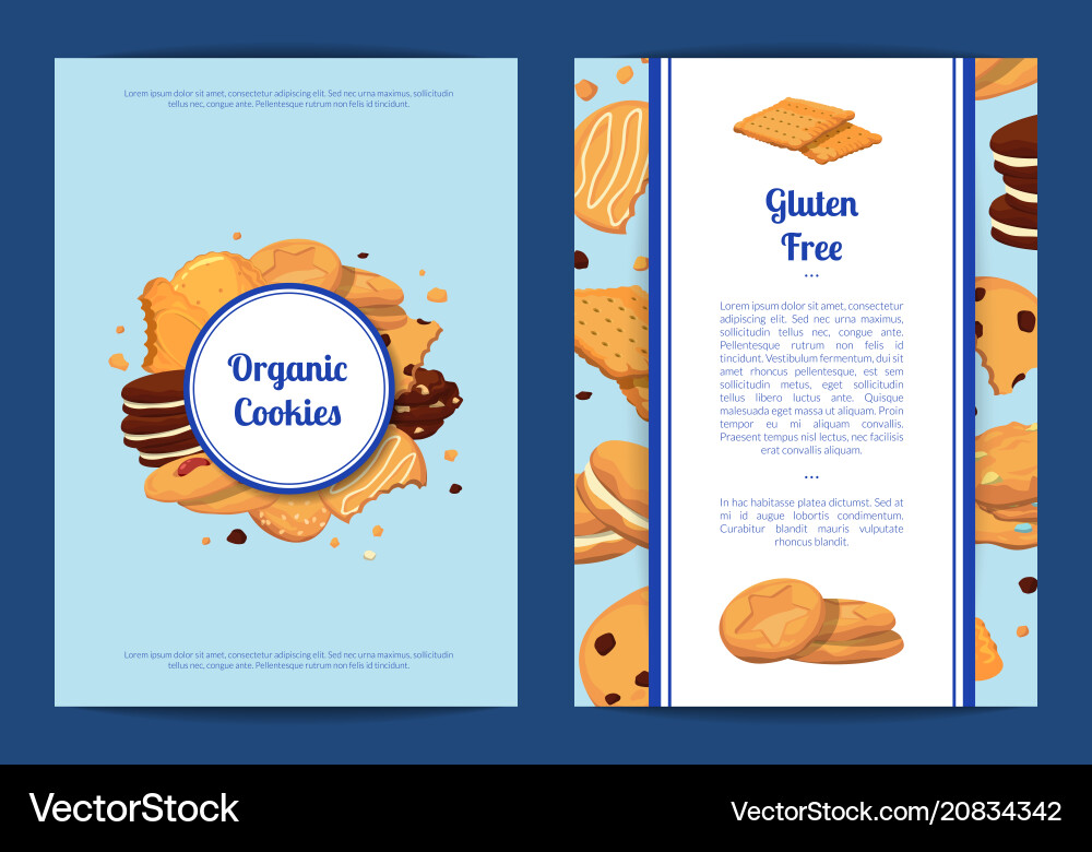 Card or flyer templates set with cartoon Vector Image