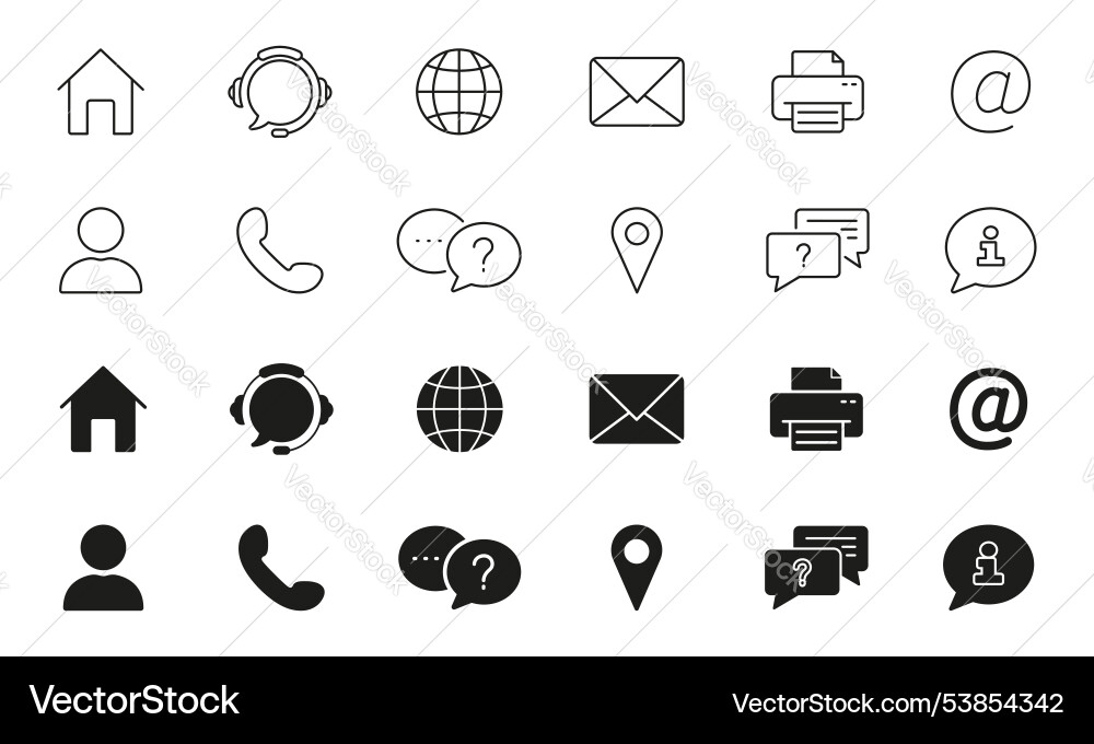 Communication contact online support services Vector Image