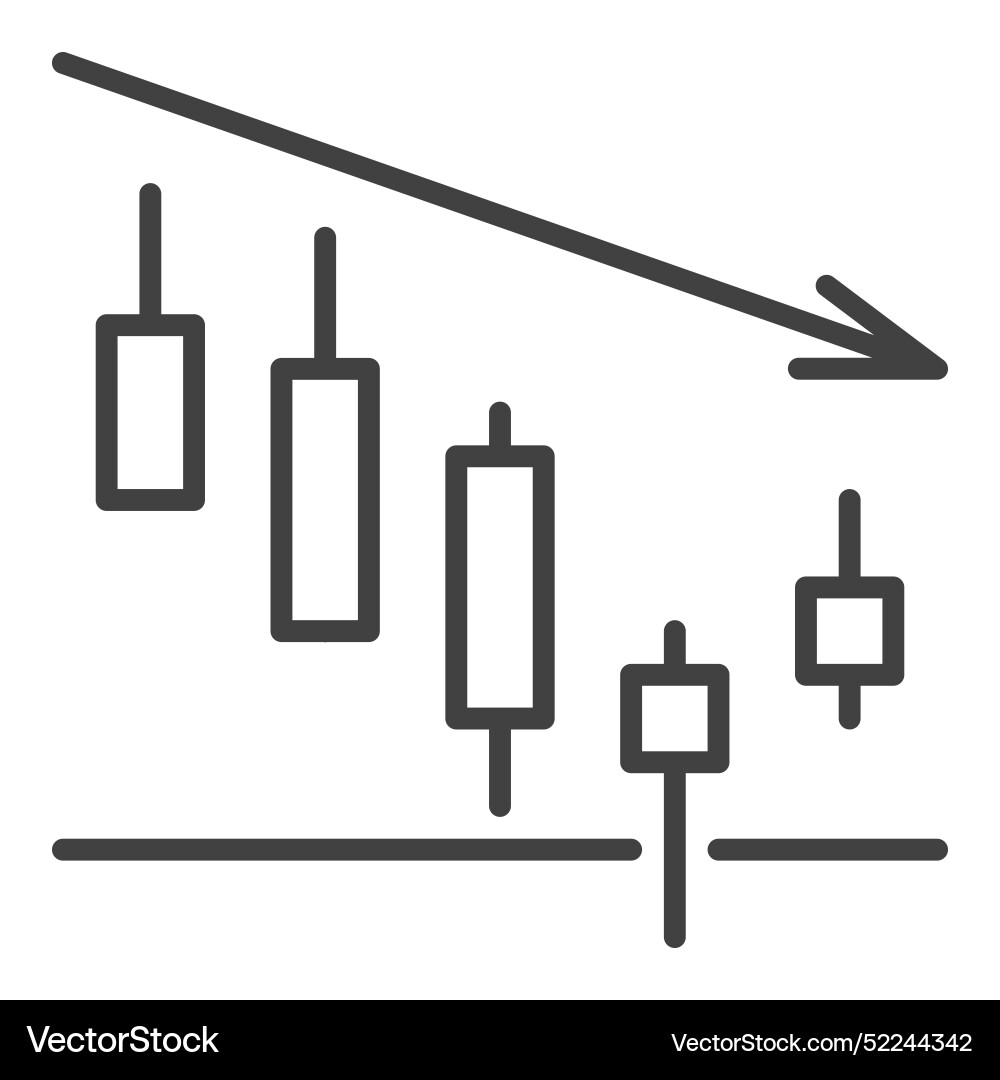 Downtrend candlestick chart crypto trading thin Vector Image