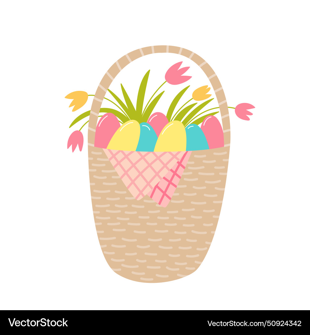 Easter basket Royalty Free Vector Image - VectorStock