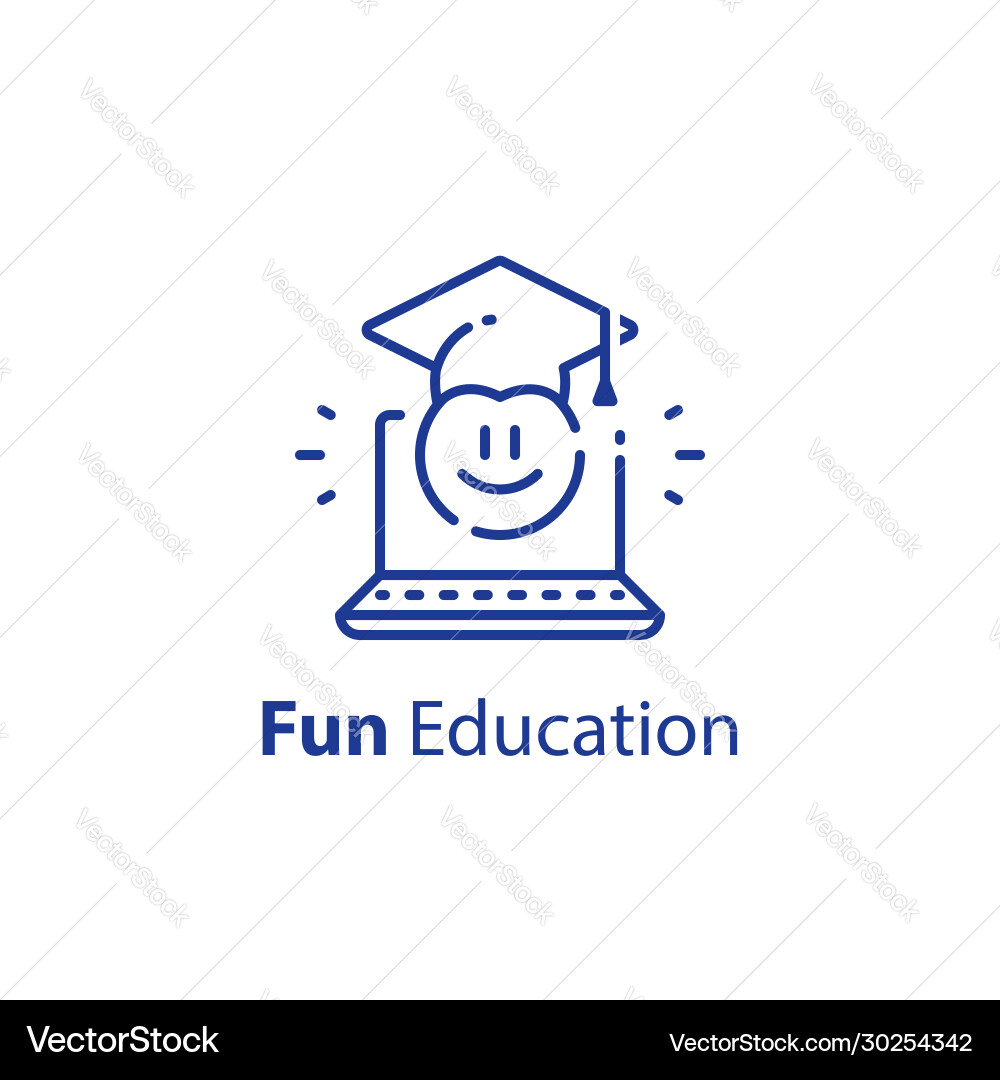 Emoticon and education concept fun learning Vector Image